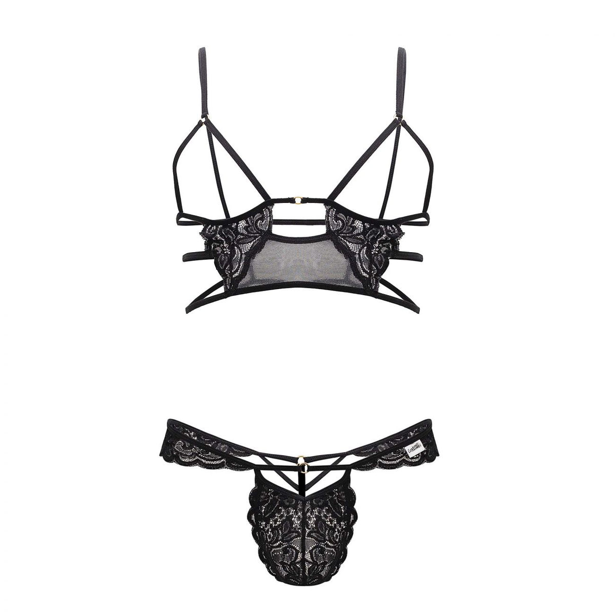 CandyMan 99604 Harness-Thongs Outfit Black