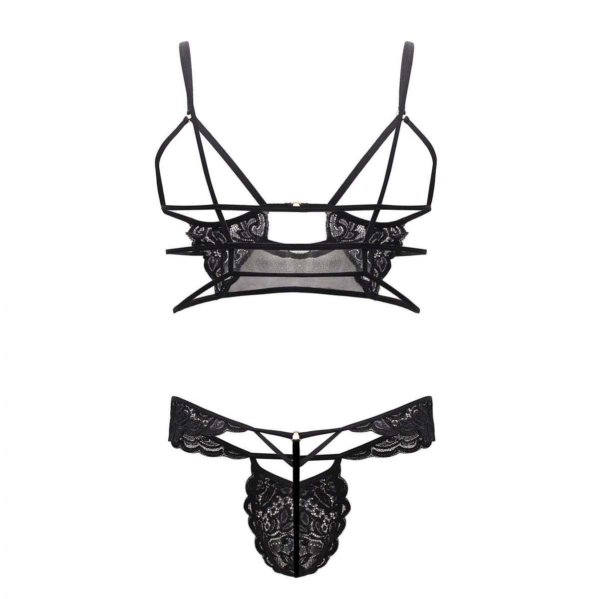 CandyMan 99604 Harness-Thongs Outfit Black